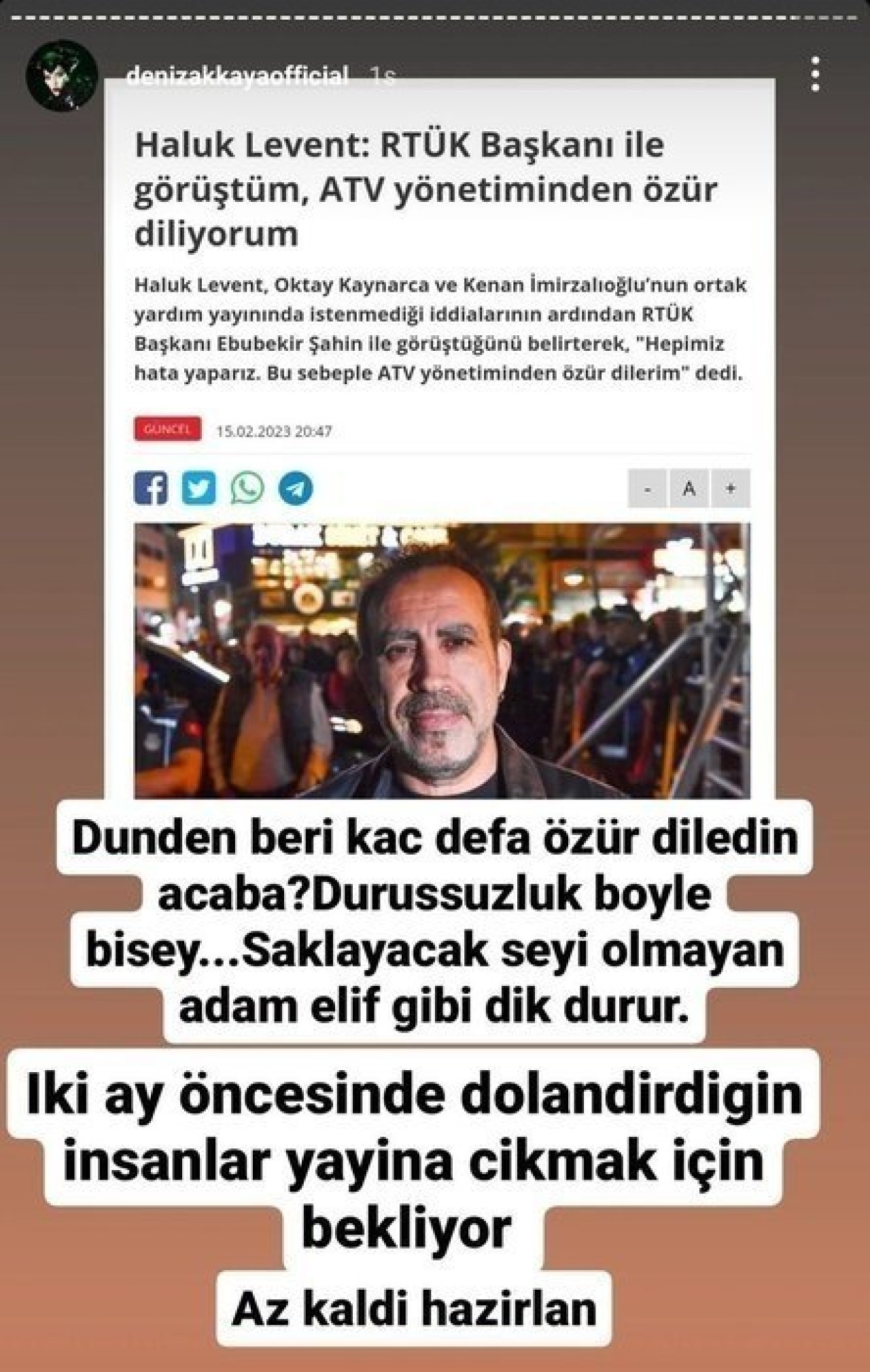 Deniz Akkaya-Haluk Levent tartışmasında yeni perde! Akkaya ‘uzlaşı ...